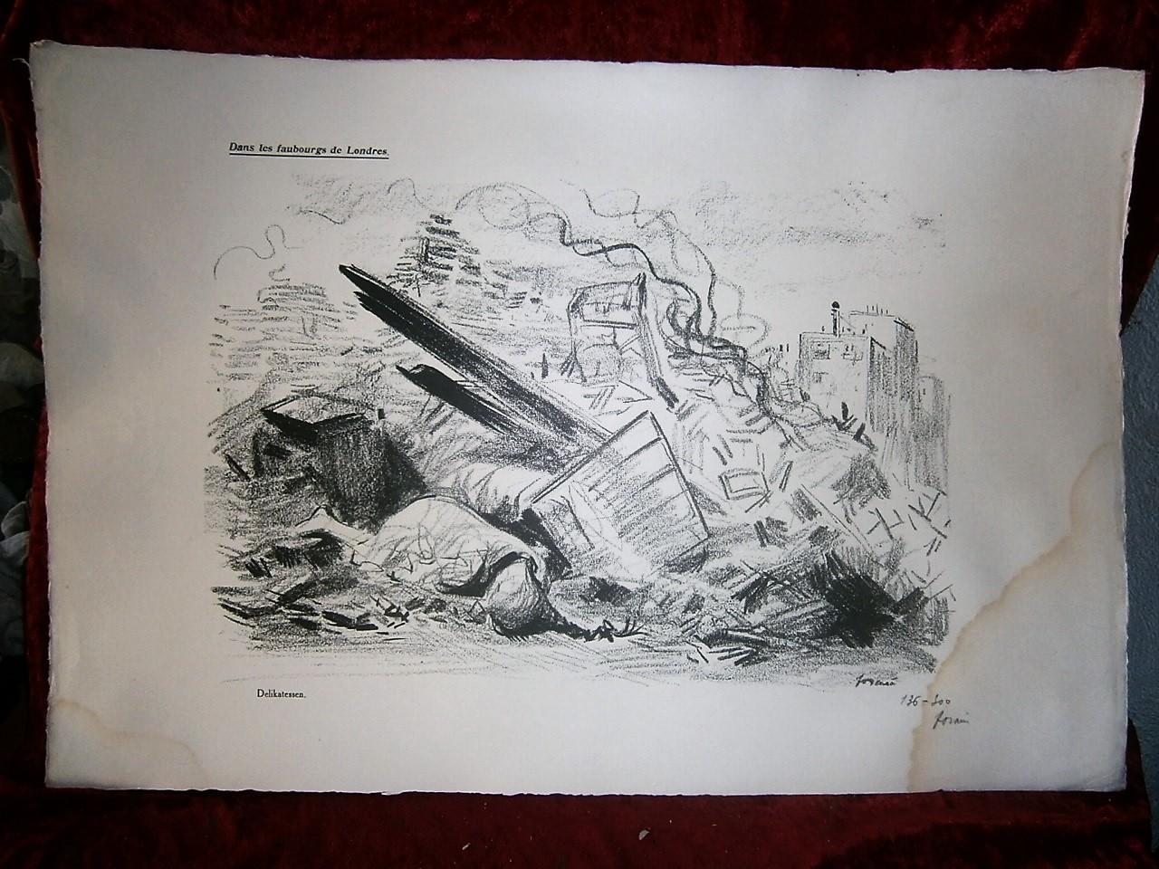 LITHOGRAPHIE de Jean-Louis FORAIN signée et numérotée : GUERRE de 1914 ...