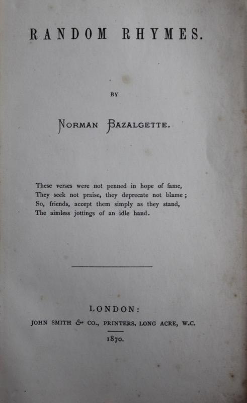 Random Rhymes. by BAZALGETTE, Norman: Signed by Author(s) | Michael S ...
