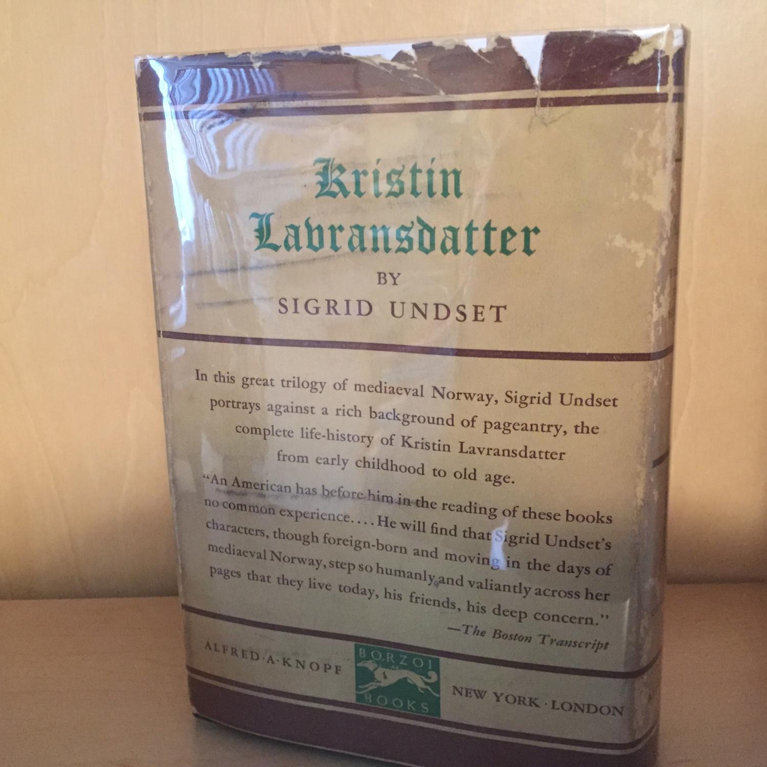 Kristin Labransdatter by Undset, Sigrid: Very Good Hardcover (1929) 1st ...