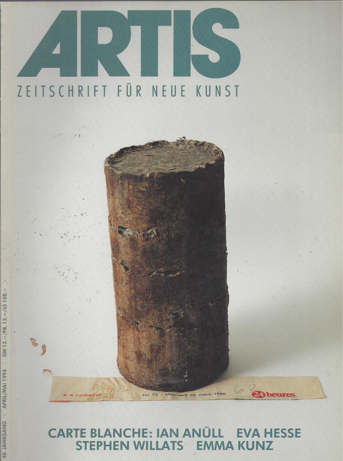 ARTIS Zeitschrift für neue Kunst April/Mai 1994 - Carte Blanche: Ian ...