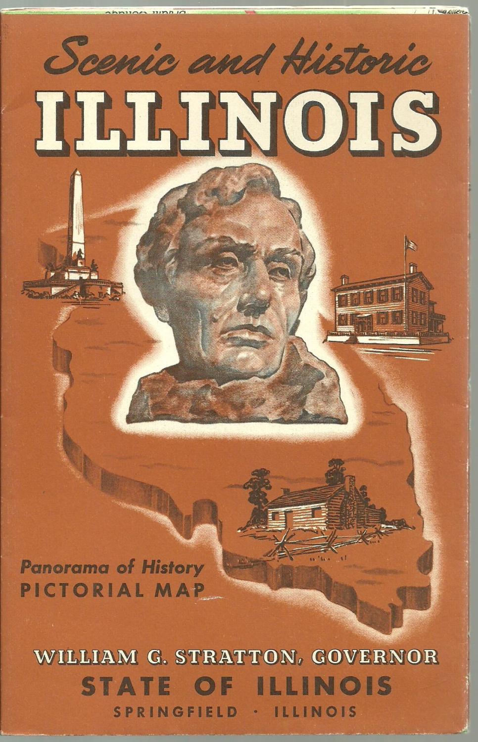 Scenic and Historic Illinois: Panorama of History, Pictorial Map: (1953 ...