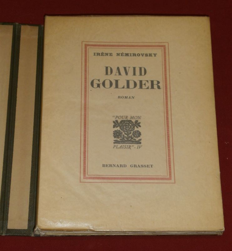 David Golder. by NEMIROVSKY, Irène. | Librairie Diogène SARL