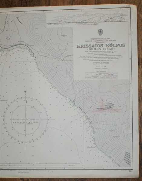 Nautical Chart No. 221 Mediterranean Sea, Greece - Korinthiakos Kolpos ...