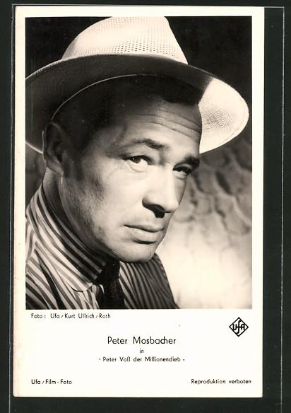 Ansichtskarte Schauspieler Porträt Peter Mosbacher: Manuskript ...