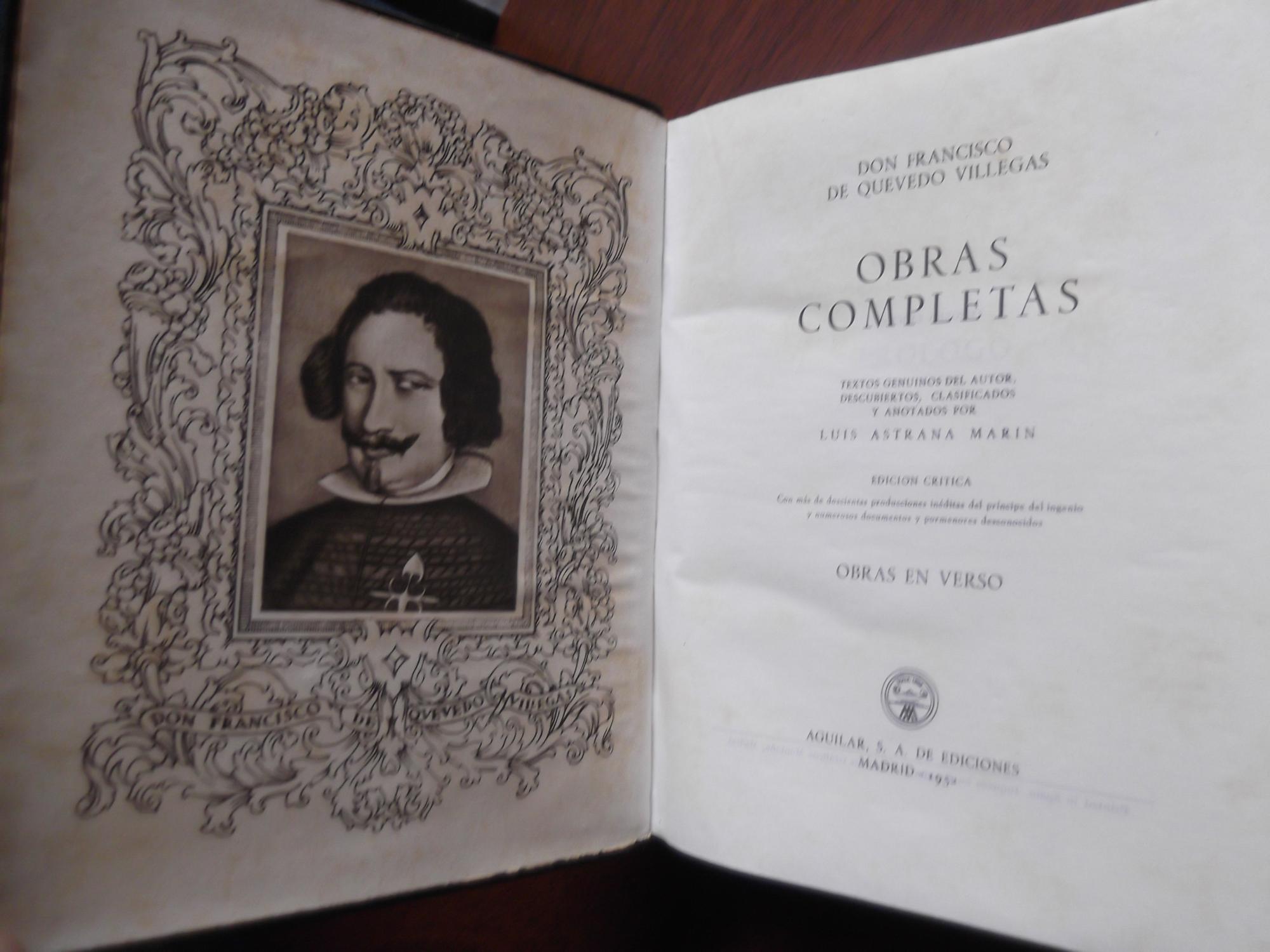 Obras Completas De Francisco De Quevedo Tomo Ii Obras En Verso by ...