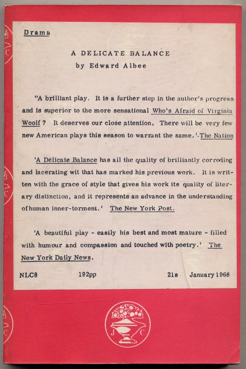 A Delicate Balance by ALBEE, Edward: Fine Softcover (1968) | Between ...