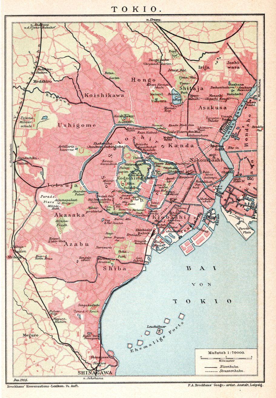 Stadtplan im Maßstab 1 : 70 000. von Tokio (Tokyo): Kunst / Grafik ...