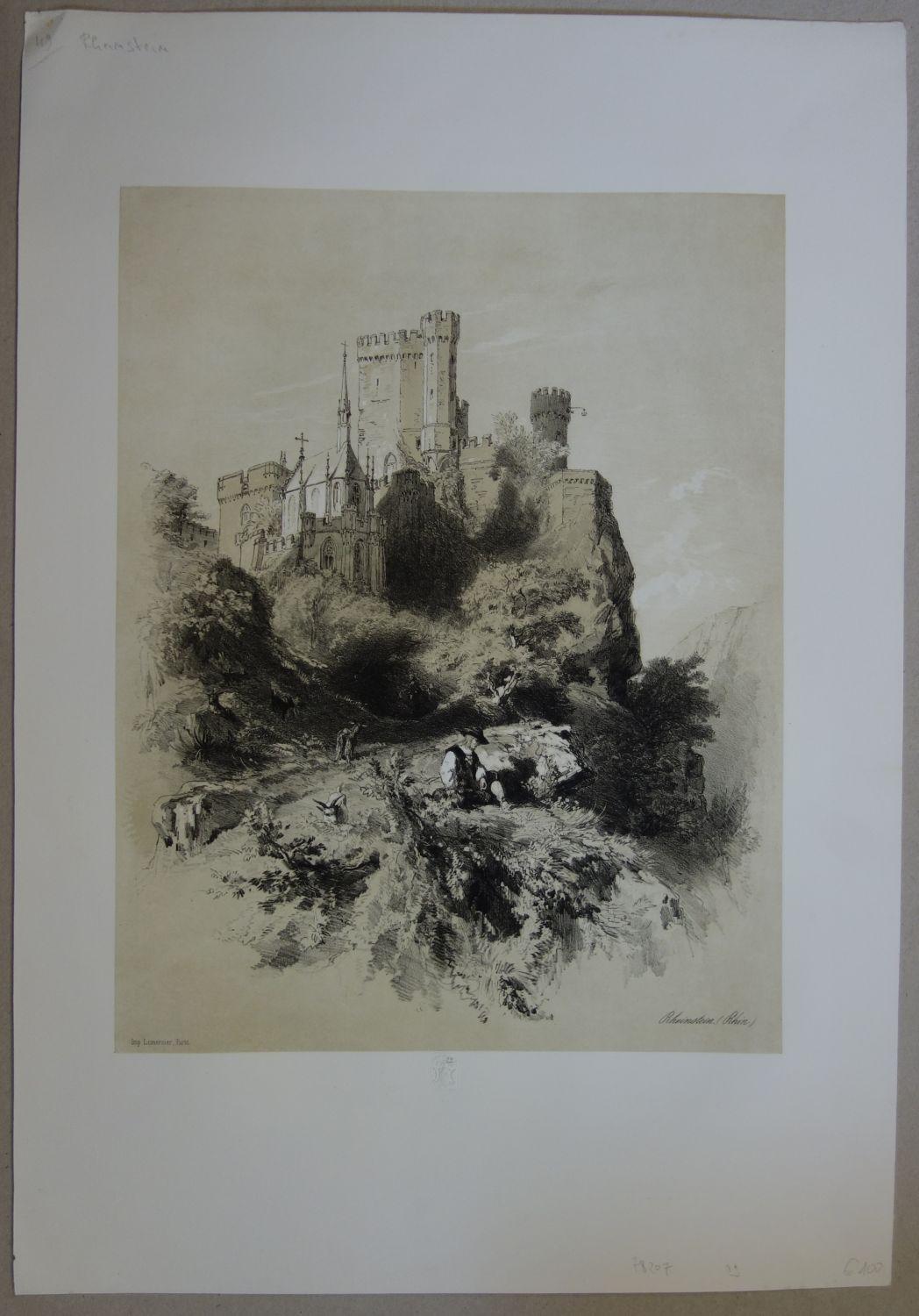 Rheinstein (Rhin). Ansicht der Burg Rheinstein bei Bingen. von ...