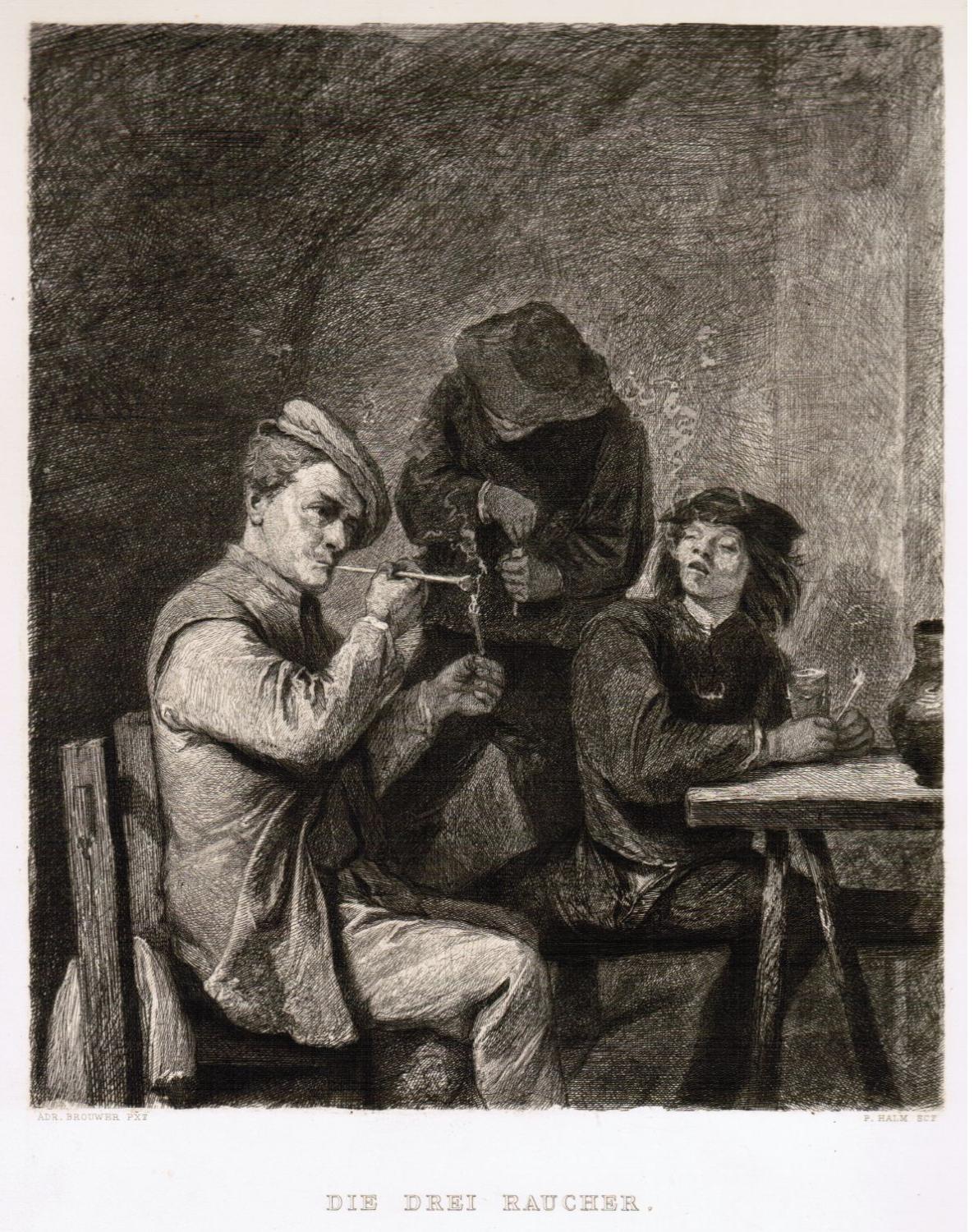 Die drei Raucher. von Raucher: Kunst / Grafik / Poster | Antiquariat ...