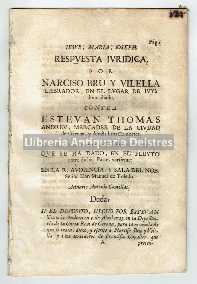 [Juià (Girona)] Respuesta Iuridica por Narciso Bru y Vilella Labrador ...