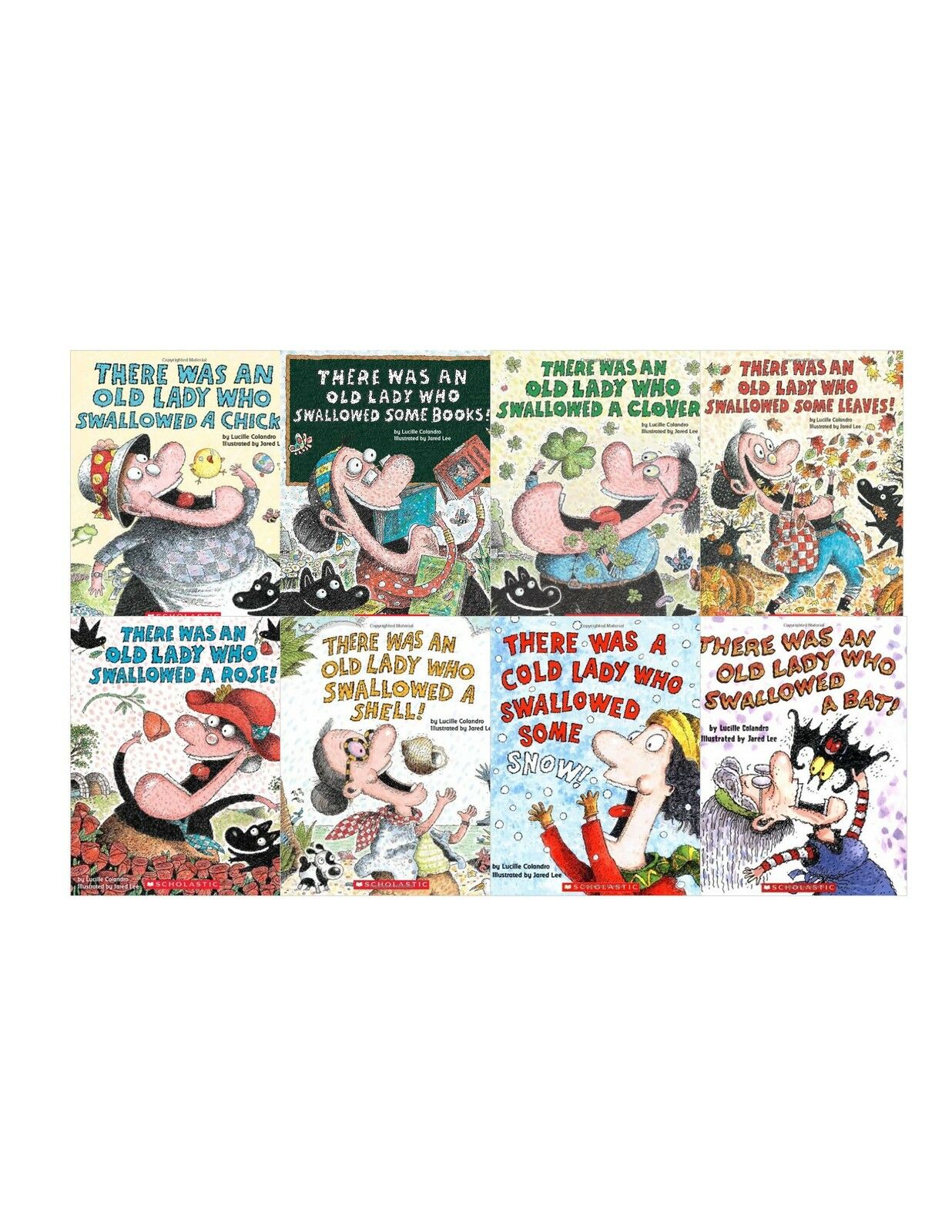 There Was an Old Lady Set of Eight Paperback Books By Lucille Colandro ...