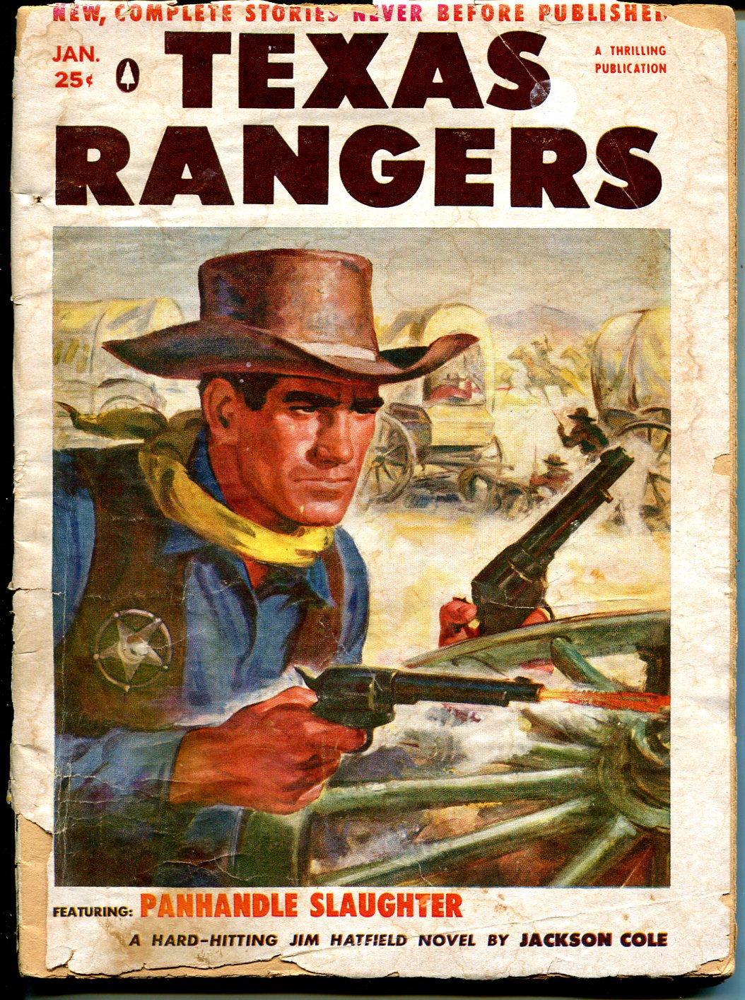 Texas Rangers 1/1957-Thrilling-western pulp thrills-Jim Hatfield ...