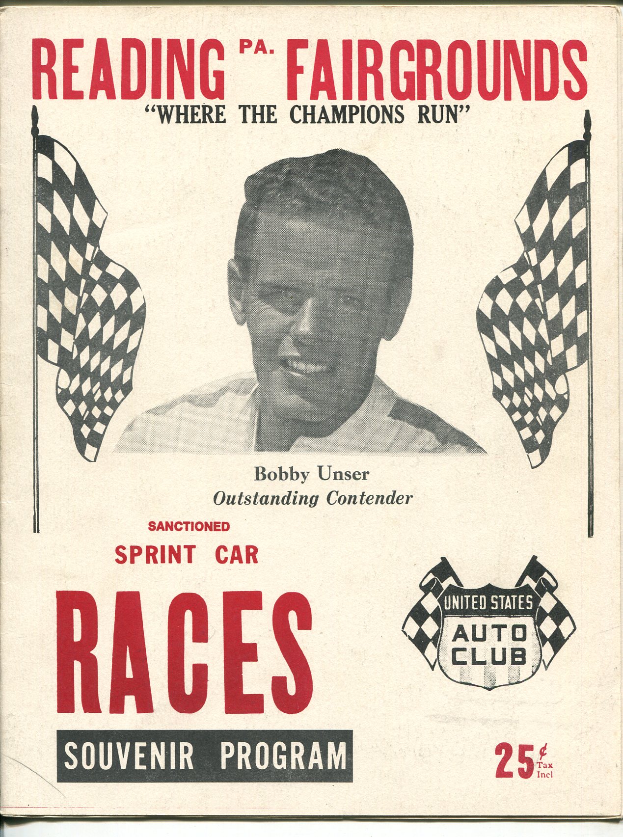 Reading Fairgrounds Speedway-1967-Bobby Unser-Eastern USAC Sprint Car ...