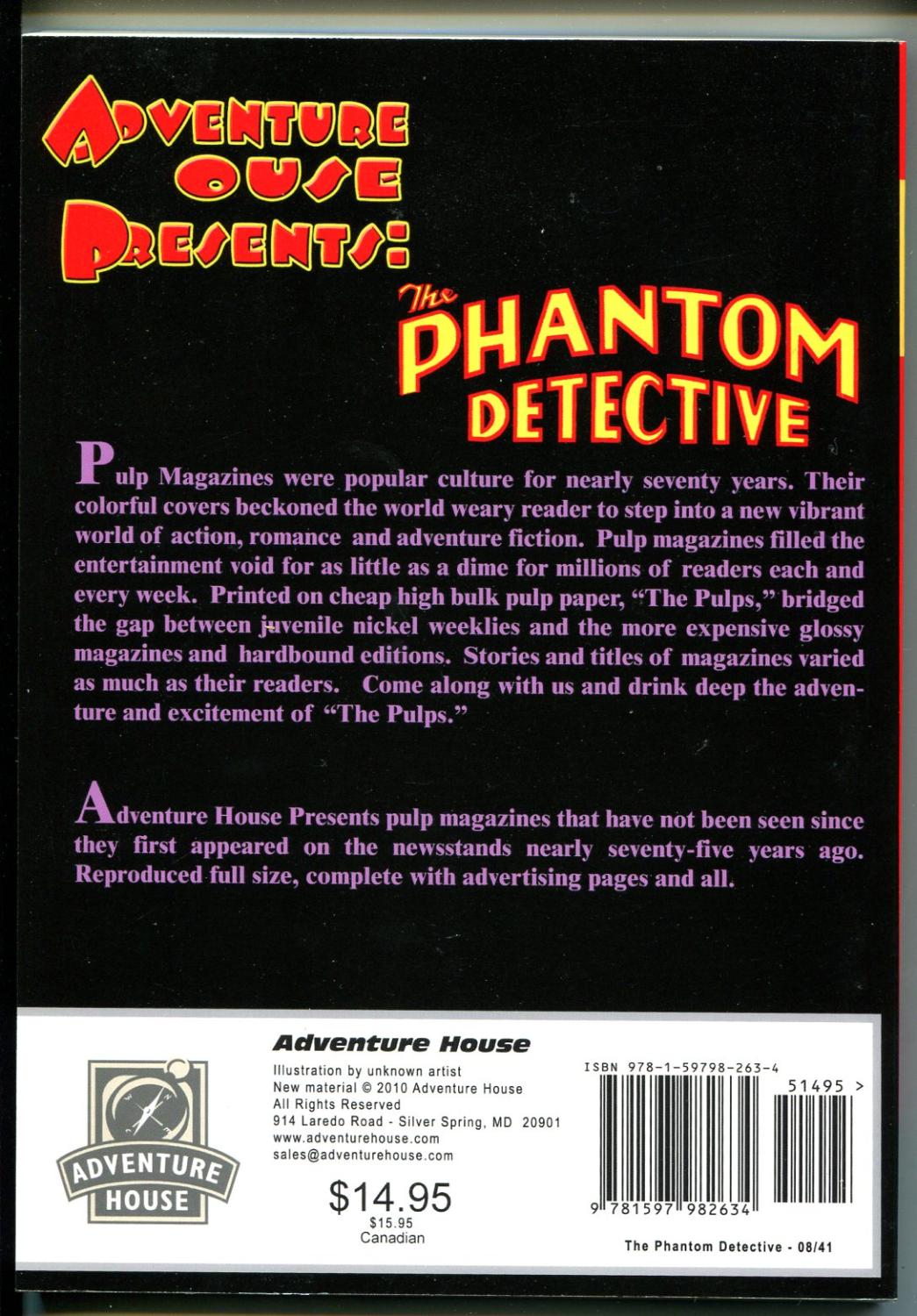 Phantom Detective 8/1941-Adventure House reprint-2009-Wallace-pulp ...