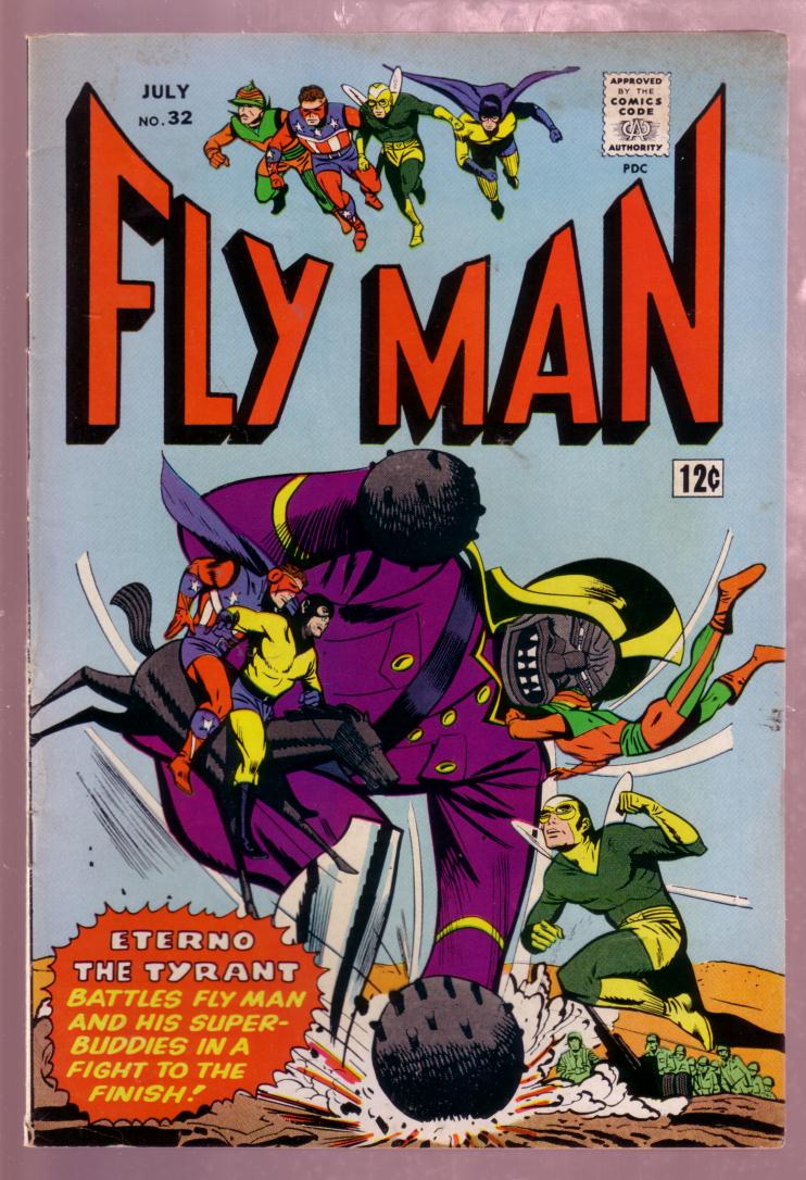 FLY MAN #32 1965- FLY GIRL-BLACK HOOD-SHIELD-COMET-MLJ FN: Fine ...