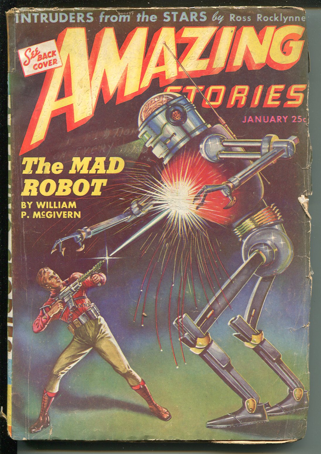 Amazing Stories 1/1944-Ziff-Davis-sci-fi pulp thrills-robot cover ...