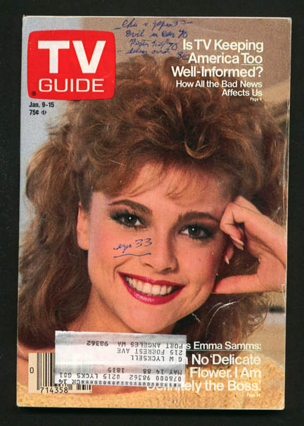 TV Guide January 9 1988- Western Washington State- Emma Samms: (1988 ...