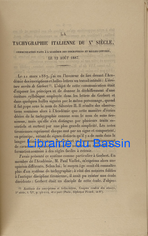 La tachygraphie italienne du Xe siècle by Julien Havet: Bon Couverture ...