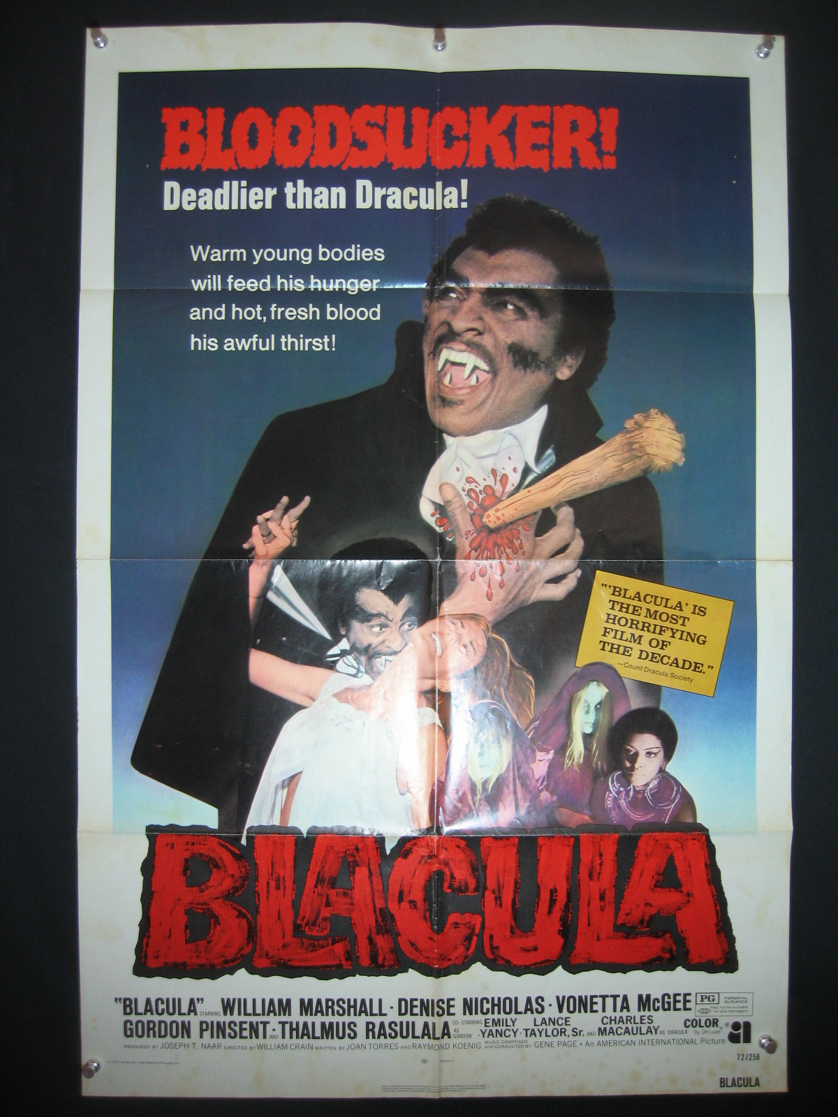 BLACULA-WILLIAM MARSHALL-27X41-ORIG POSTER FR/G: (1972) Comic | DTA ...