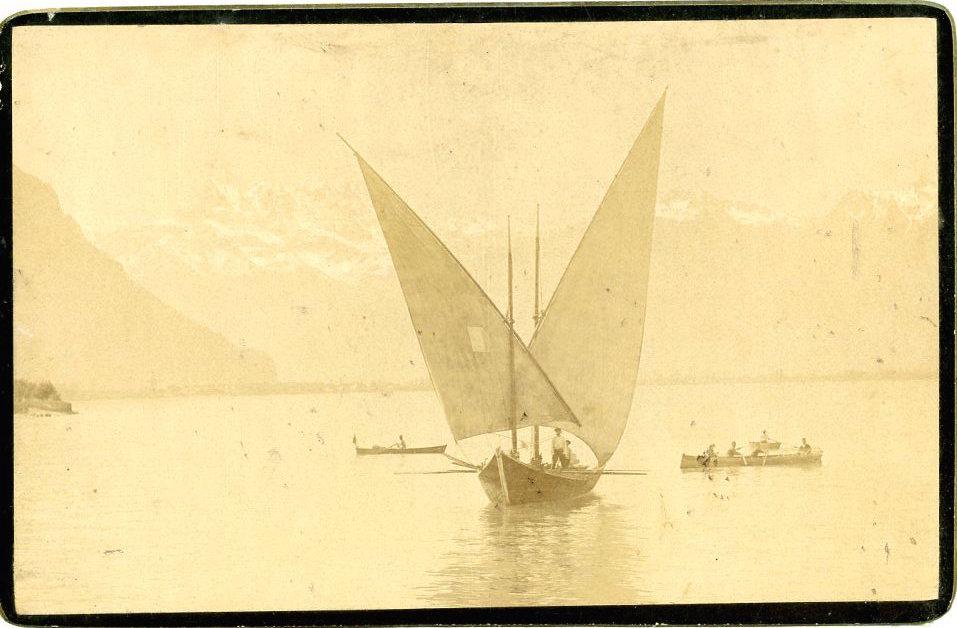 Suisse, Bateau à voiles sur un lac à identifier par Photographie ...
