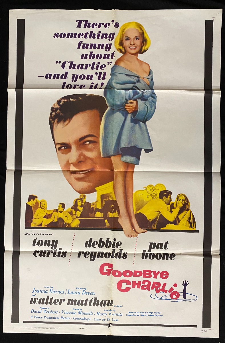 GOODBYE CHARLIE-1964-VG -ONE SHEET-COMEDY-FANTASY-TONY CURTIS-DEBBIE ...