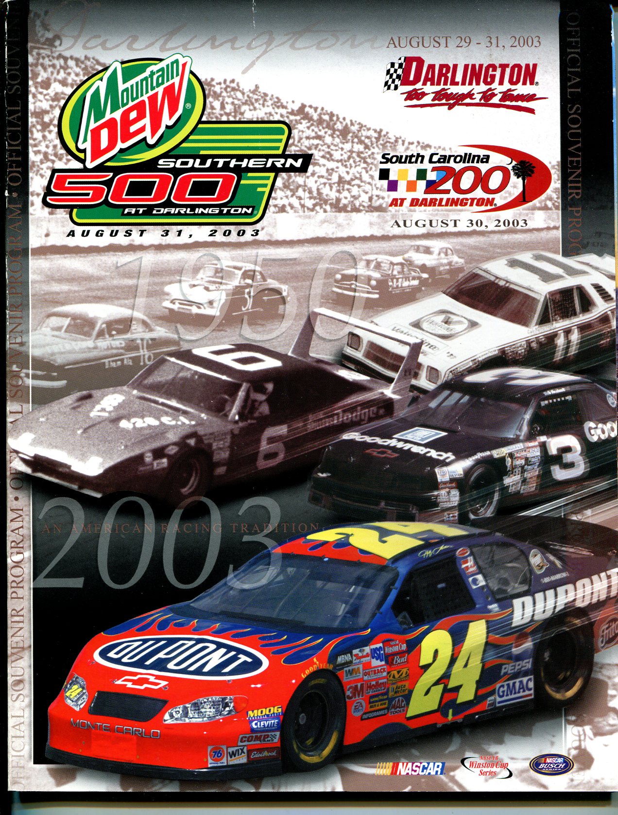 Darlington Raceway Race Program-NASCAR 8/30/2003-Southern 500-Gordon-VG ...