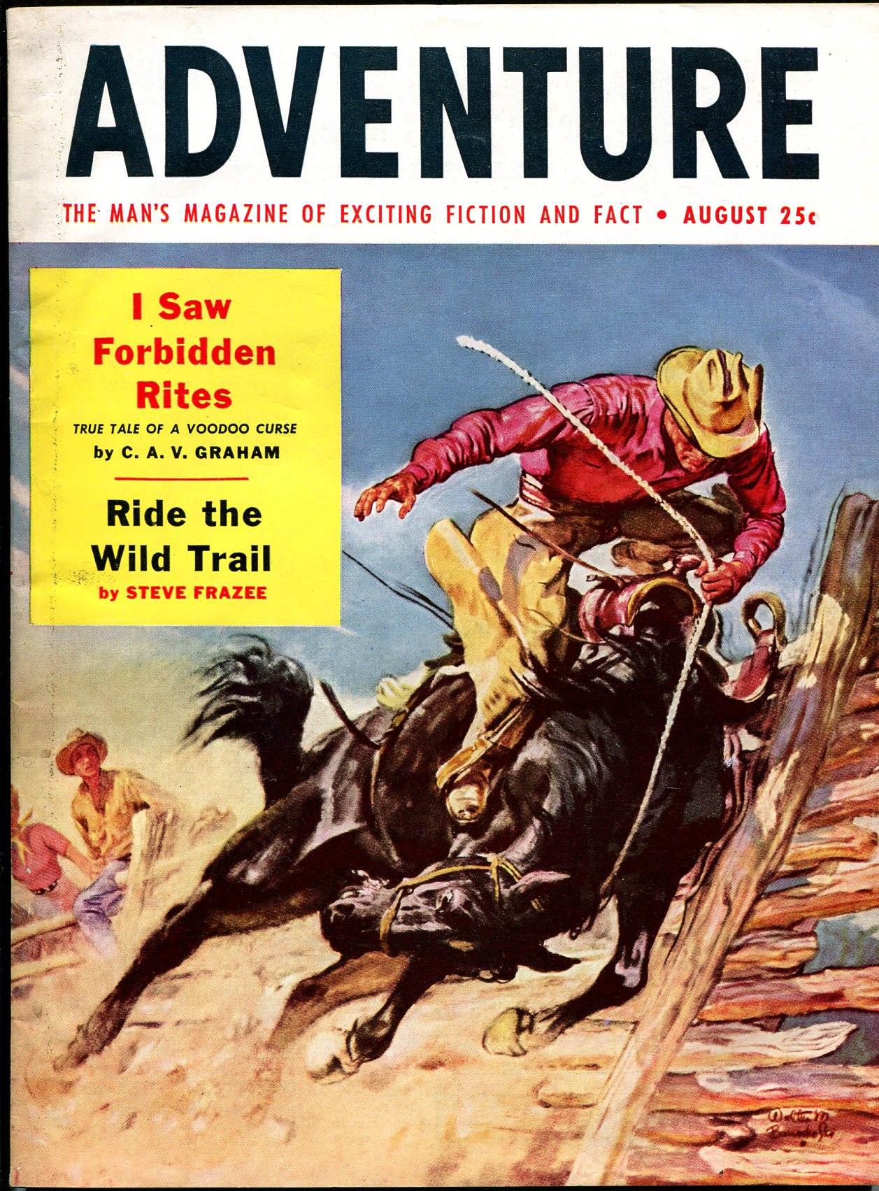 Adventure 8/1954-Walter Baumhofer-midget auto races-pulp fiction-Frazee ...