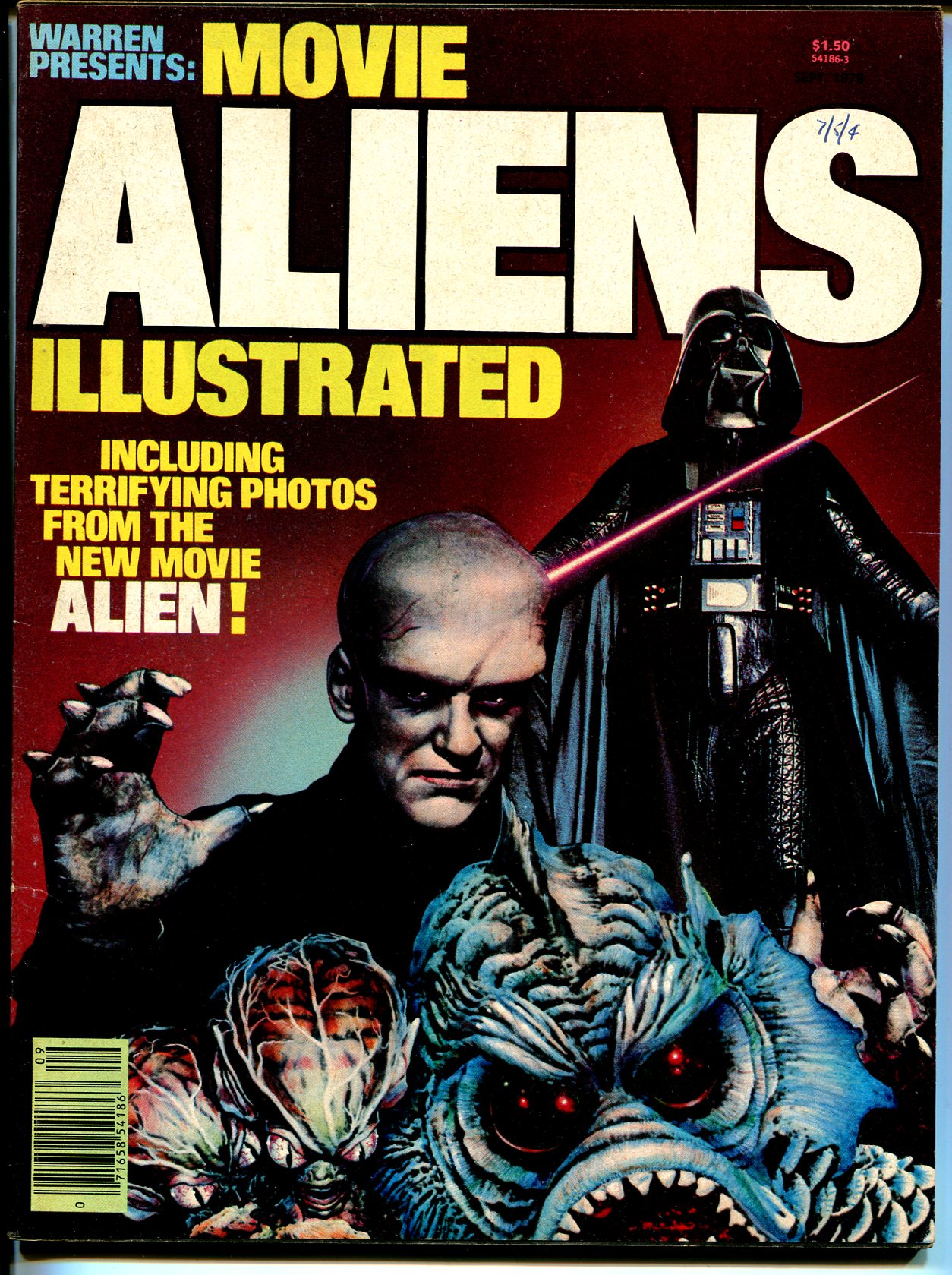 Movie Aliens Illustrated #4 1979-Warren-Darth Vader-Alien-Dr Who-FN/VF ...