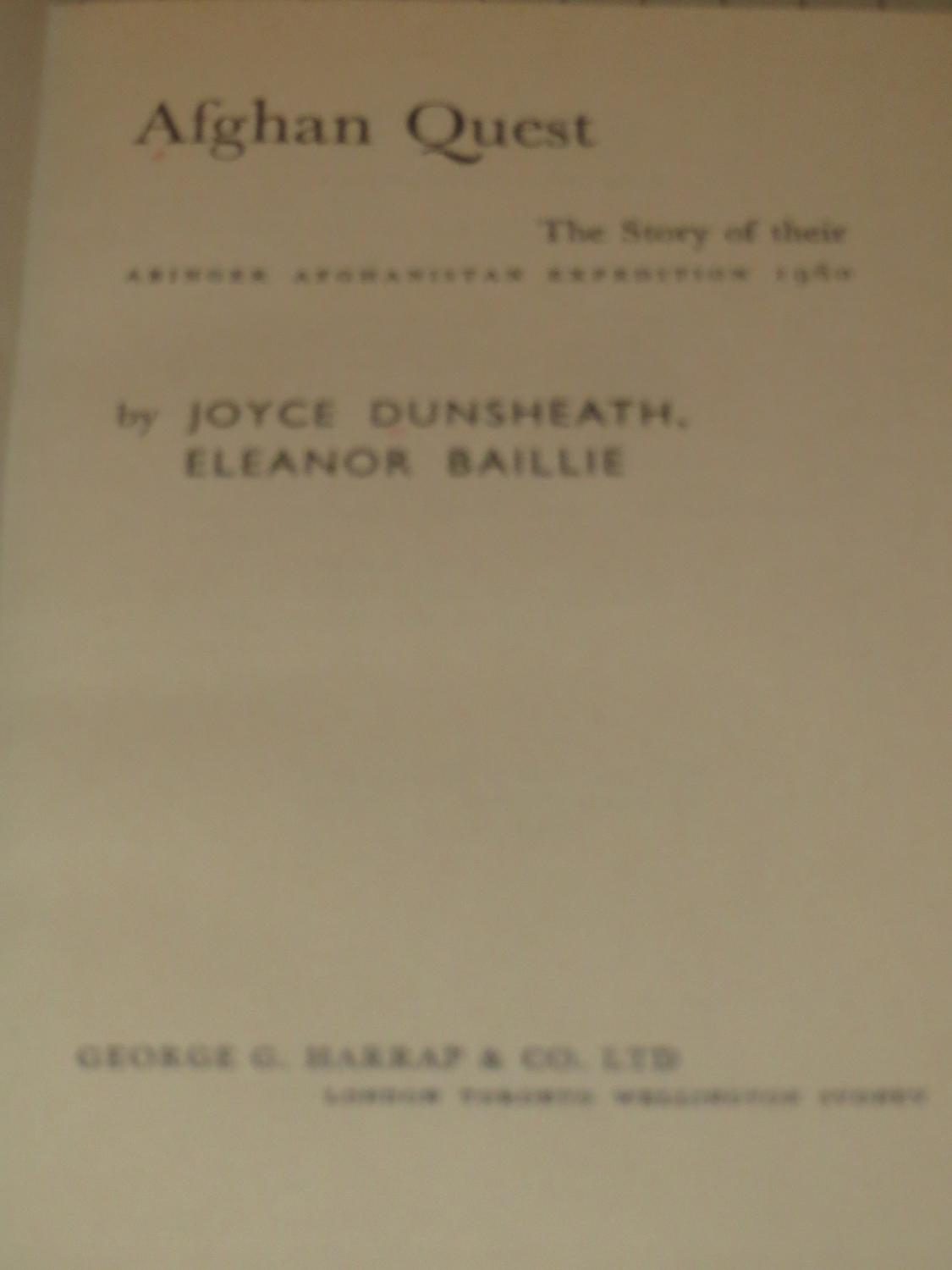 Afghan Quest: The Story of their Abinger Afghanistan Expedition 1960 by ...