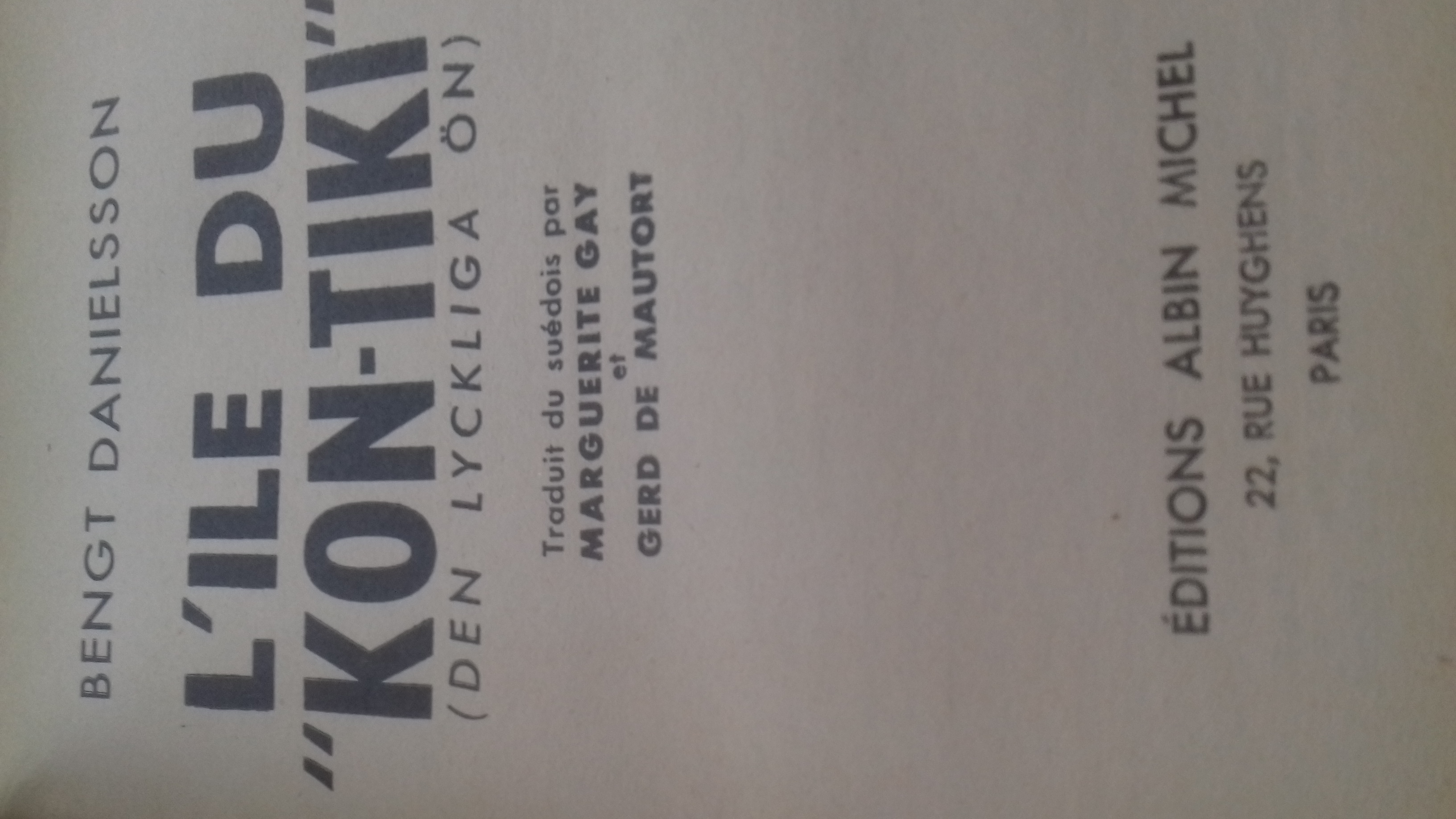 L'île du Kon-Tiki (Den Lyckliga Ön) by bengt danielsson: Bon Couverture ...