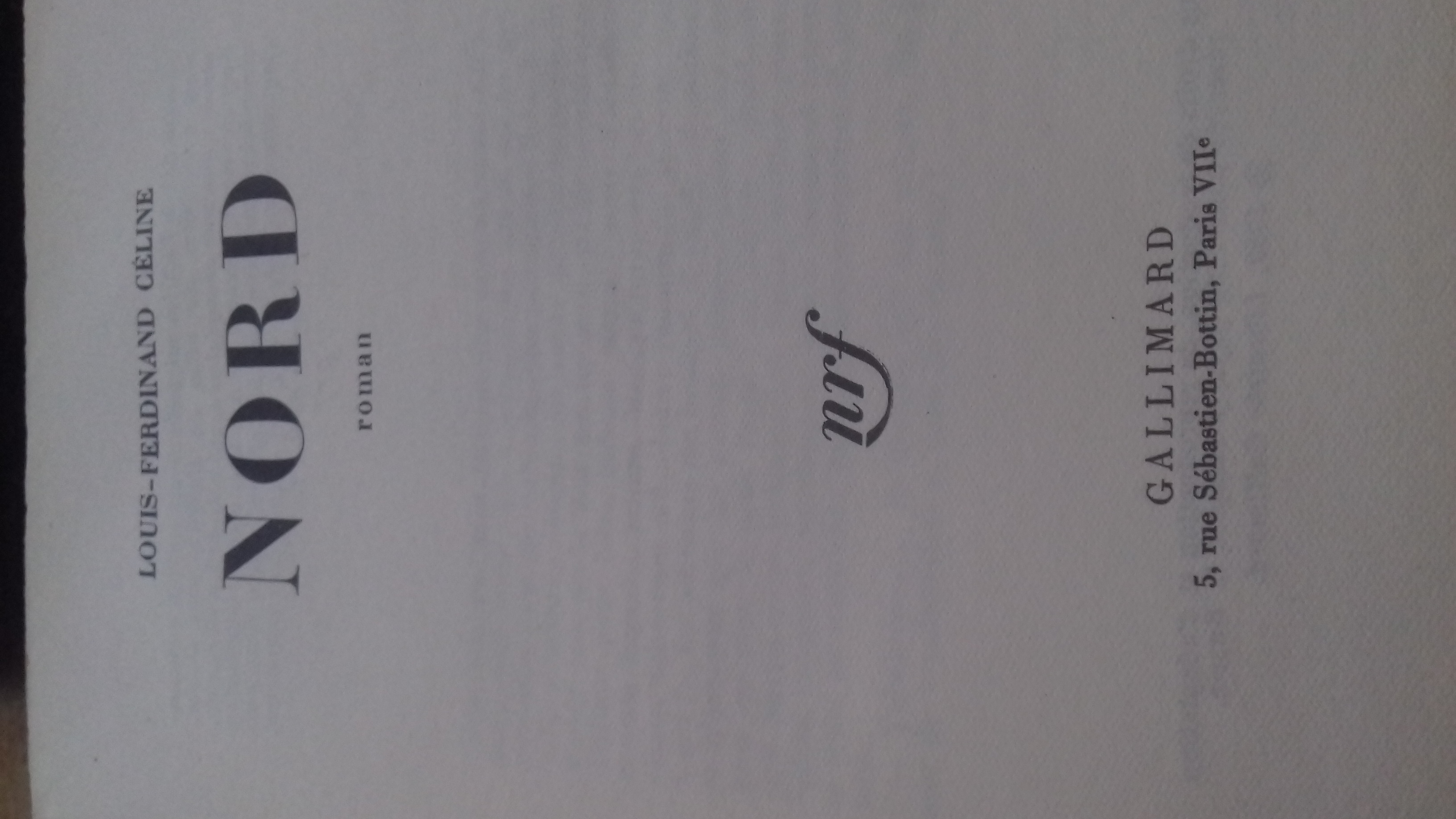 Nord by louis ferdinand celine: Bon Couverture souple (1960) Edition ...