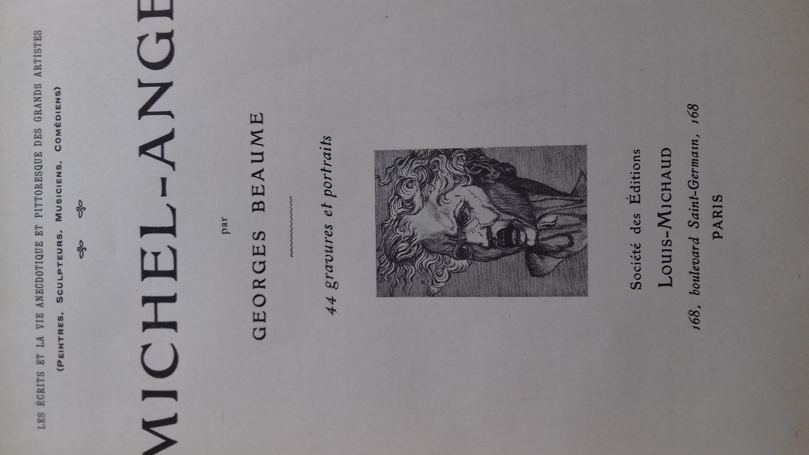 Michel-Ange by georges beaume: Très bon Couverture rigide (1912 ...