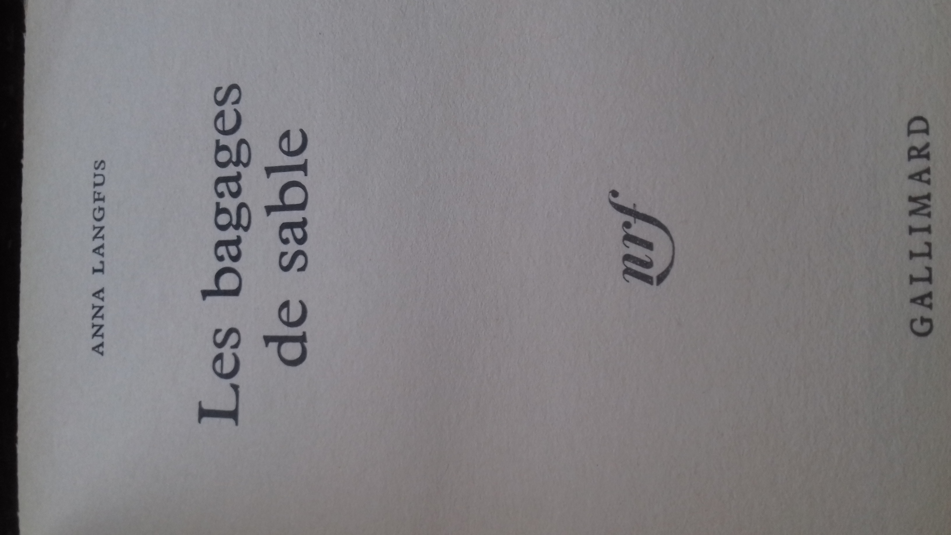 Les bagages de sable by anna langfus: Bon Couverture souple (1962) 2ème ...