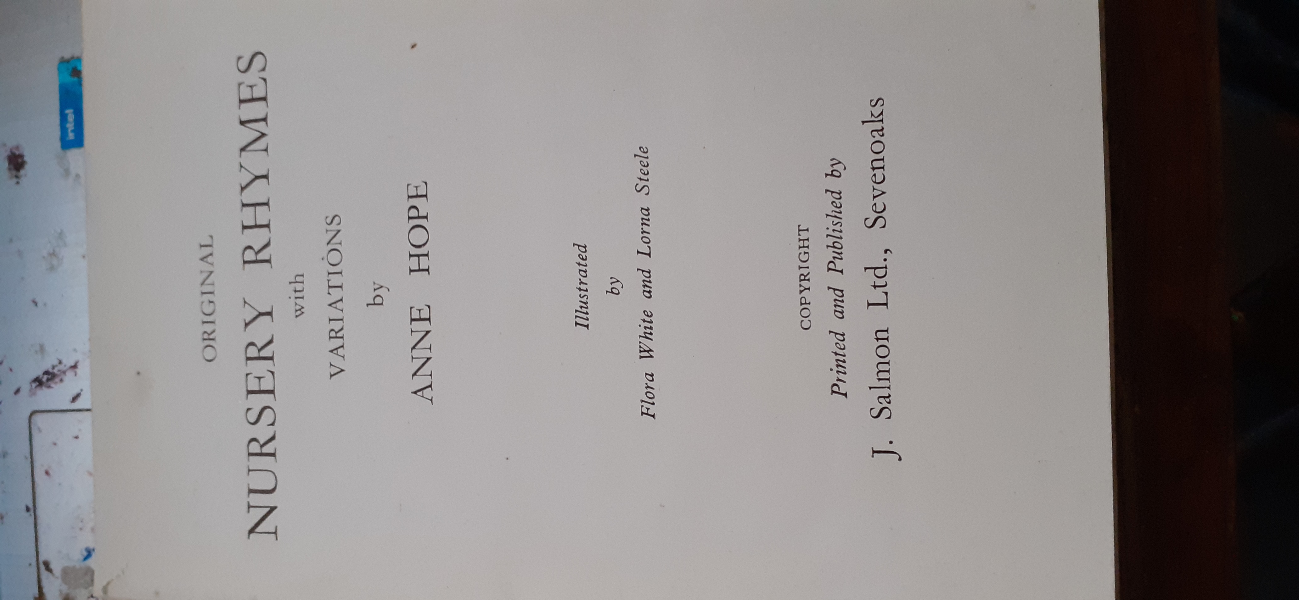 original nursery rhymes by anne hope: Bon Couverture rigide (1940 ...
