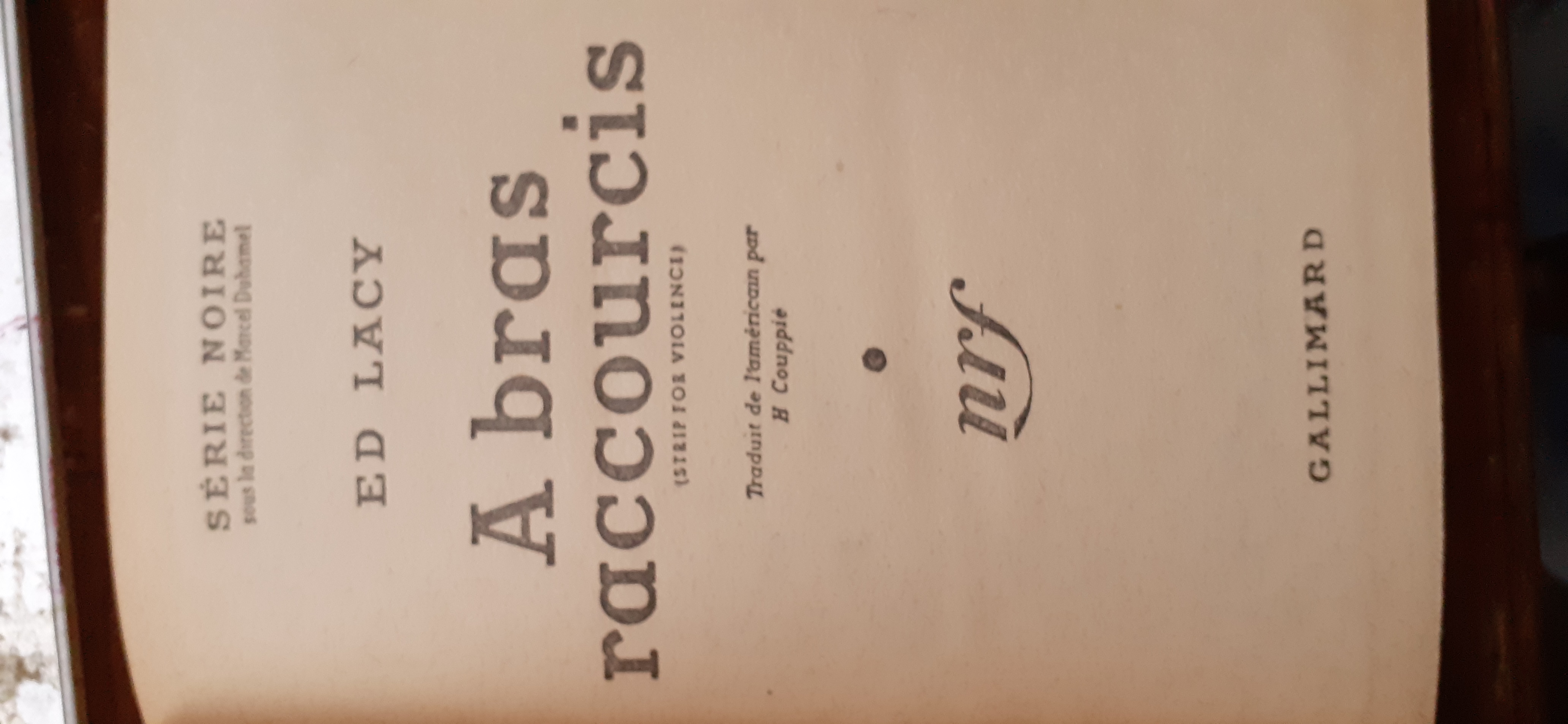 A bras raccourcis by ed lacy: Bon Couverture rigide (1955) Edition ...