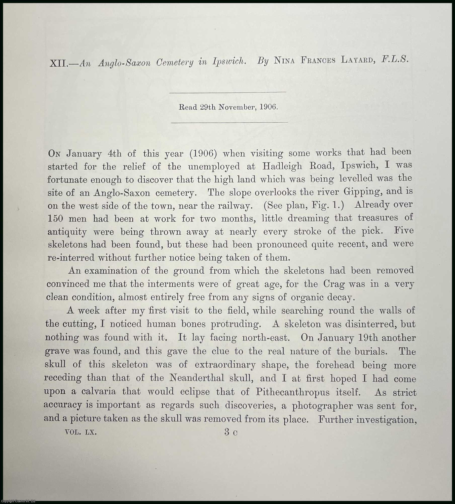 An Anglo-Saxon Cemetery in Ipswich. A rare original article from the ...