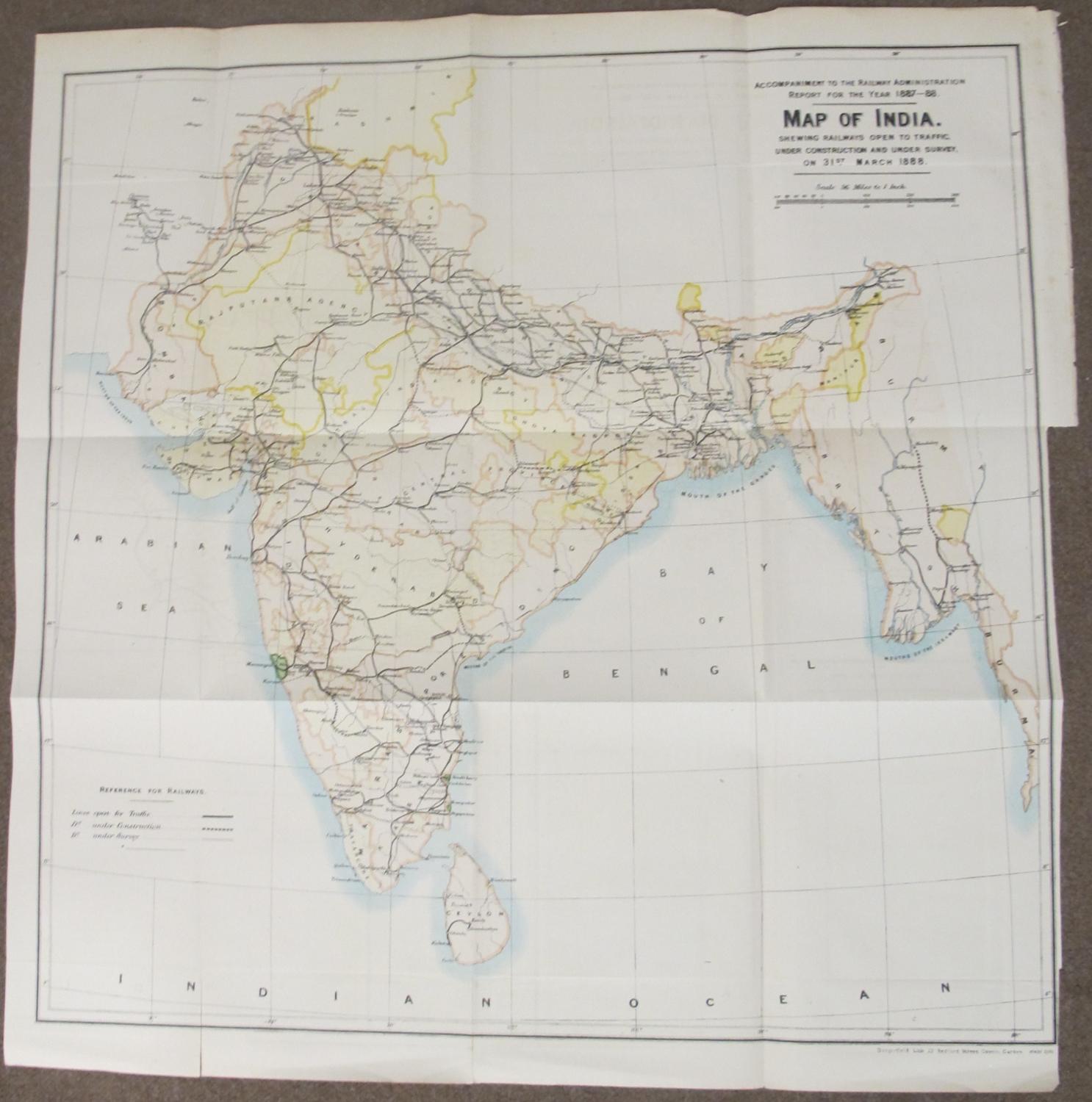 Folding coloured map." Accompaniment to the Railway Administration ...