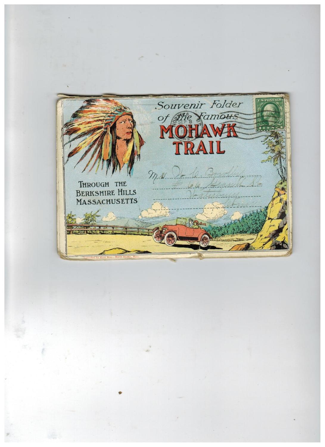 SOUVENIR FOLDER OF THE FAMOUS MOHAWK TRAIL THROUGH THE BERKSHIRE HILLS ...