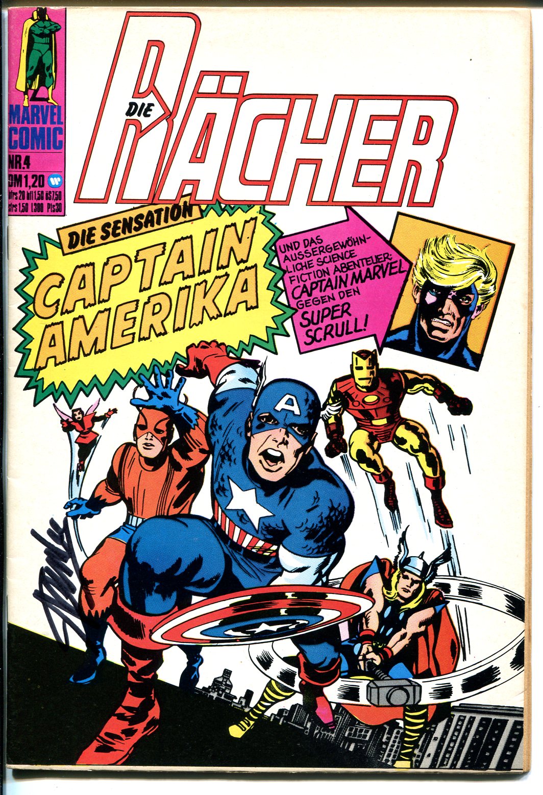 Die Racher #4 1974-Marvel-German Edition-CGC 7.5 Yellow label-Jack ... Die Racher #4 1974-Marvel-German Edition-CGC 7.5 Yellow label-Jack ...