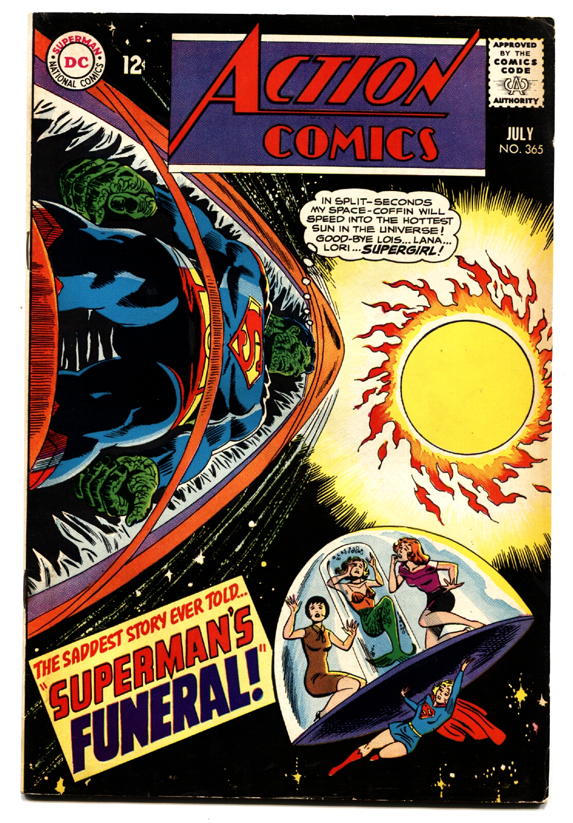 ACTION COMICS #365 comic book 1968- SUPERMAN-DC COMICS FN+: (1968 ...