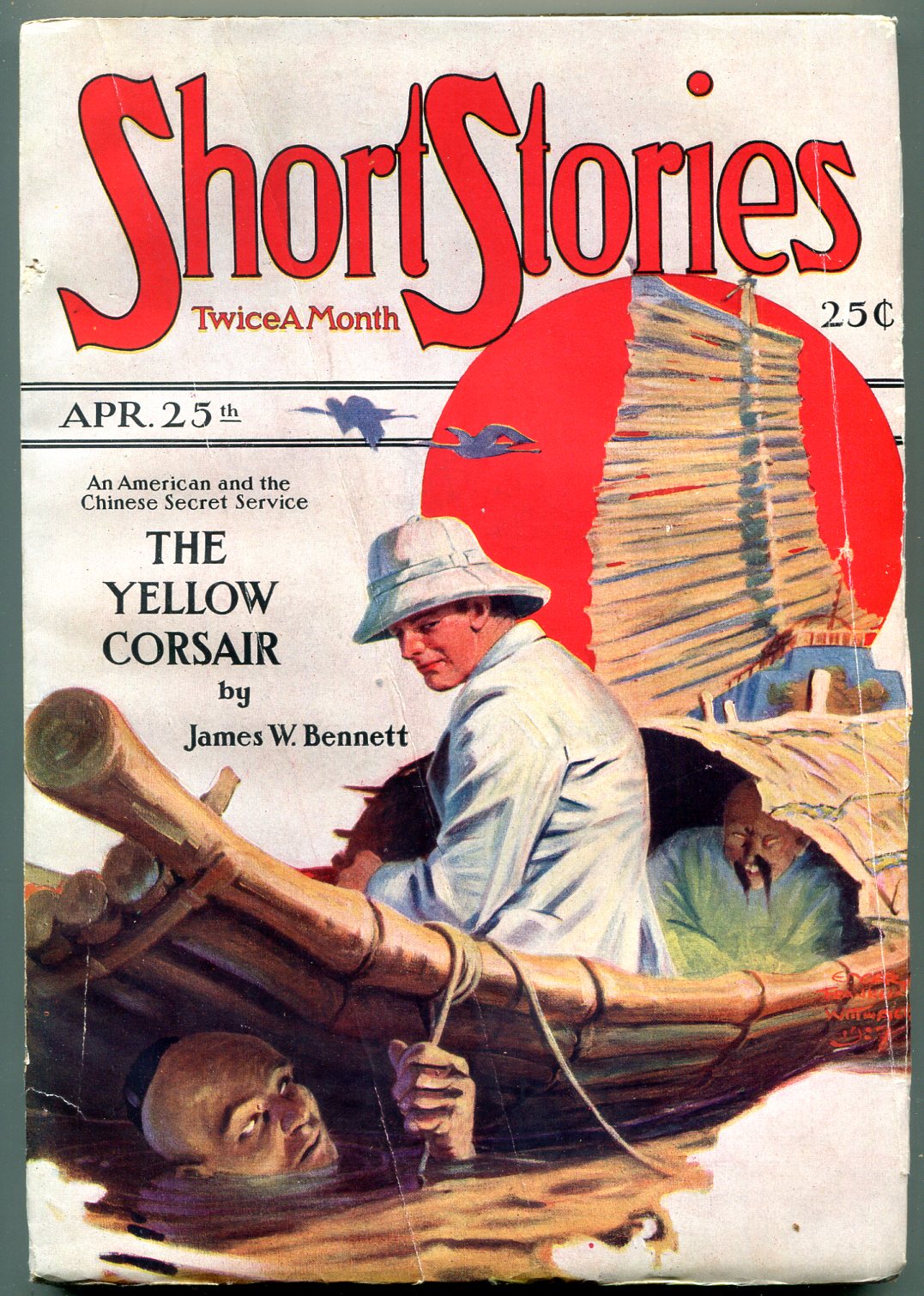 Short Stories Pulp April 25 1927 Yellow Corsair Menace Cover Vg F