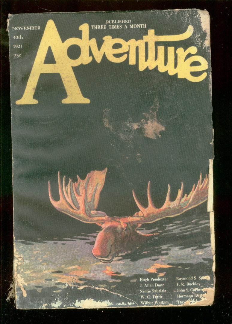 ADVENTURE PULP-NOV 30 1921-J ALLAN DUNN-WC TUTTLE-reading copy FR: Fair ...
