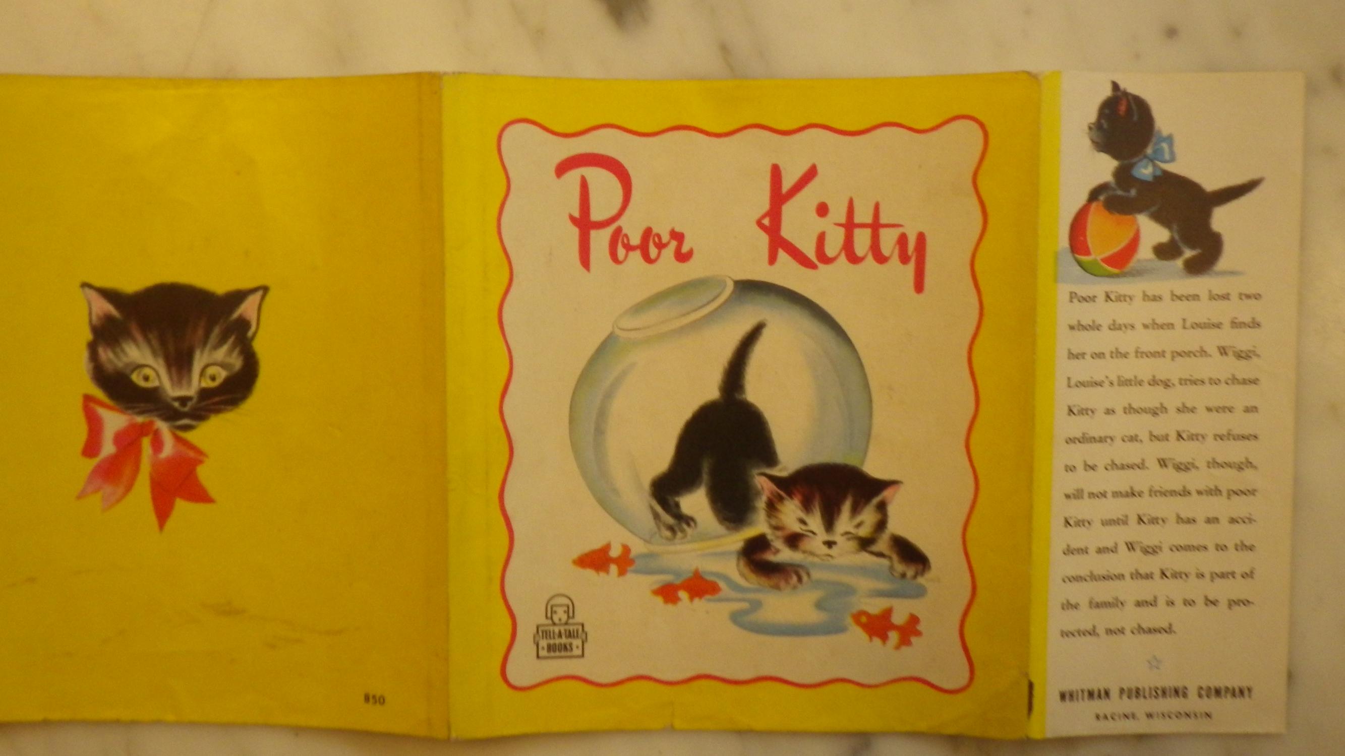 Poor Kitty Tell-A-Tale 1945, by Elizabeth Tedder, DUST JACKET ONLY, NO ...