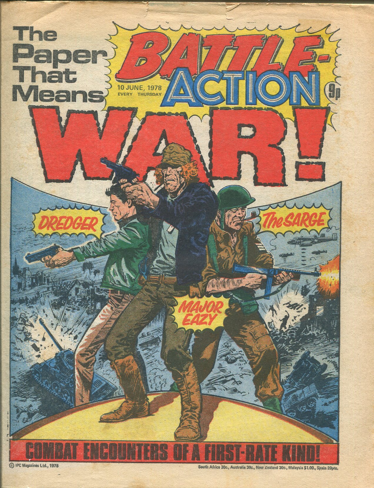 Battle-Action 6/10/1978-war adventure-The Sarge-Major Eazy-Dredger-VG ...