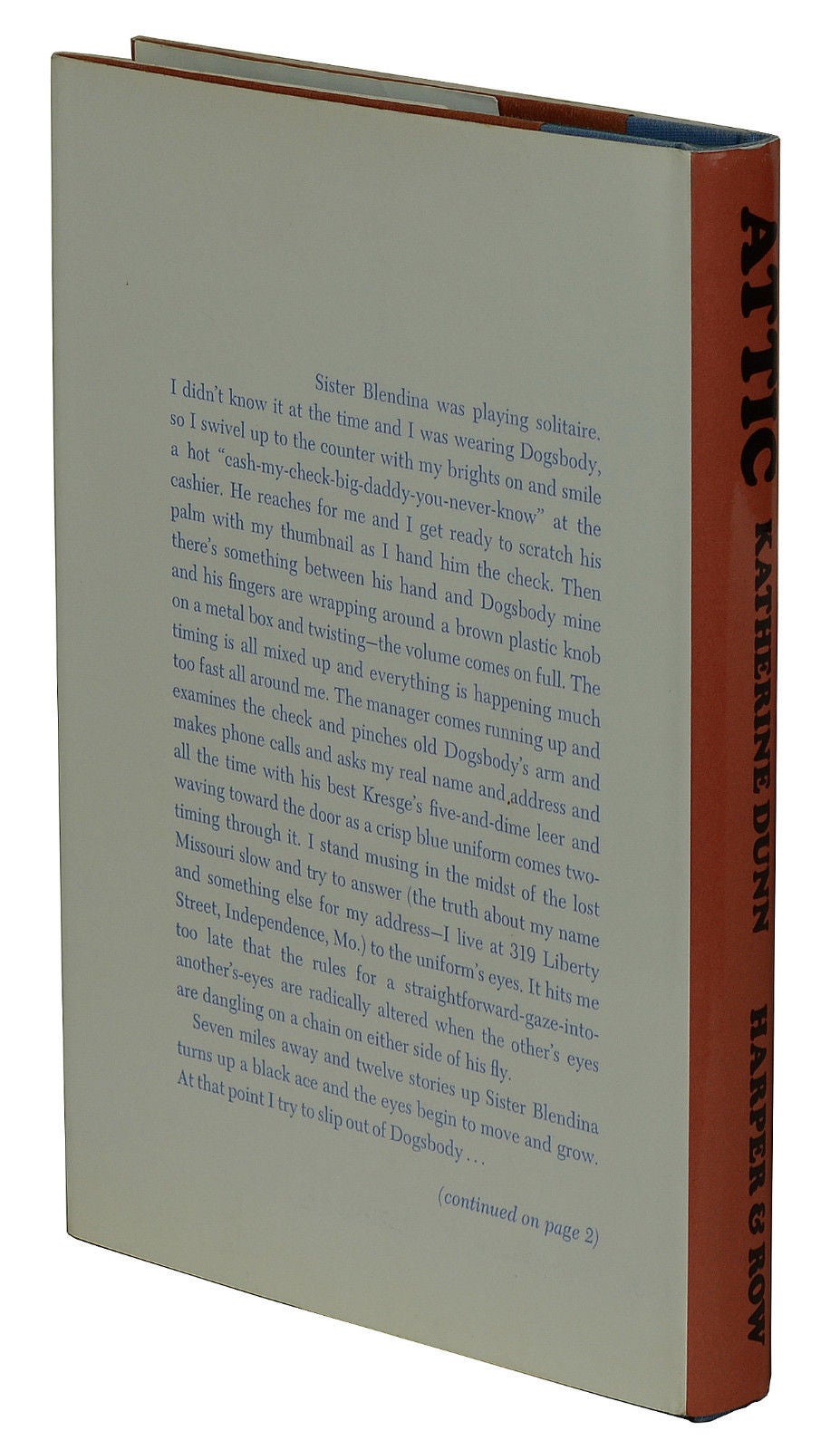 Attic von Dunn, Katherine: Very Good Hardcover (1970) First Edition ...