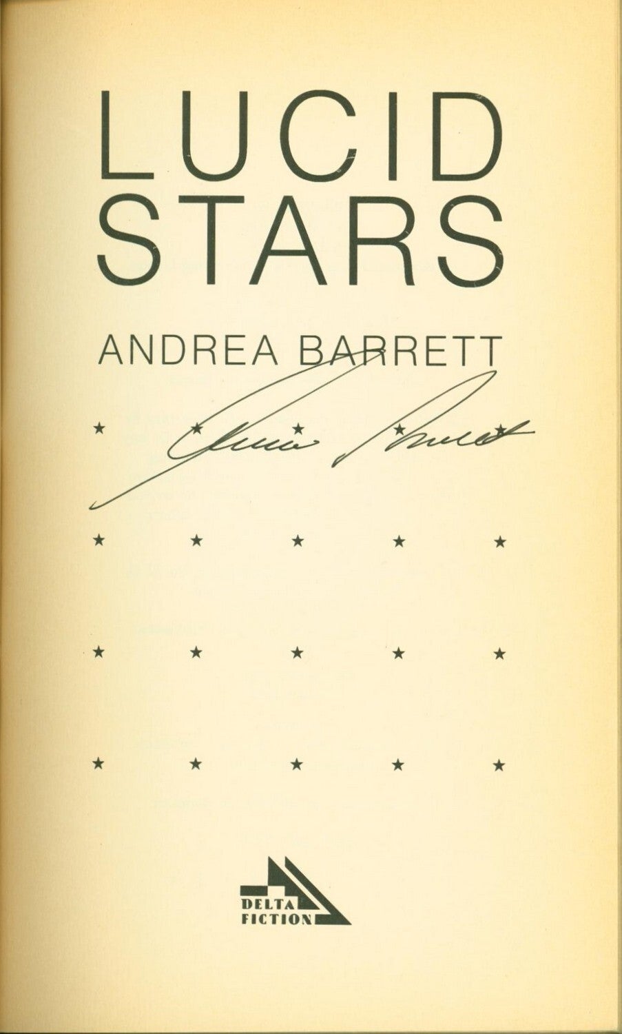 Lucid Stars by Andrea Barrett: Trade Paperback (1988) First Edition ...