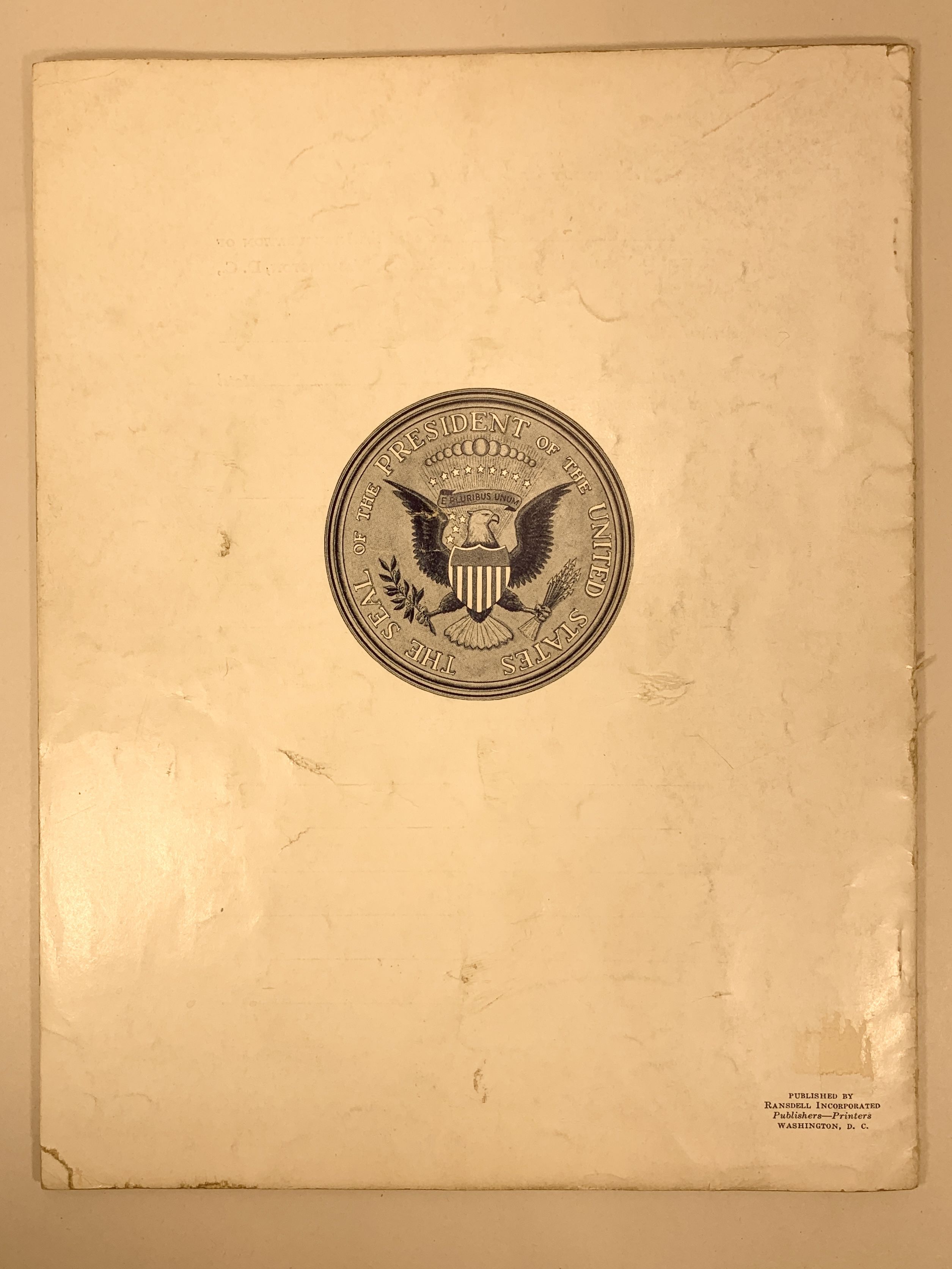 Official Program of the Inaugural Ceremonies Inducting into Office ...