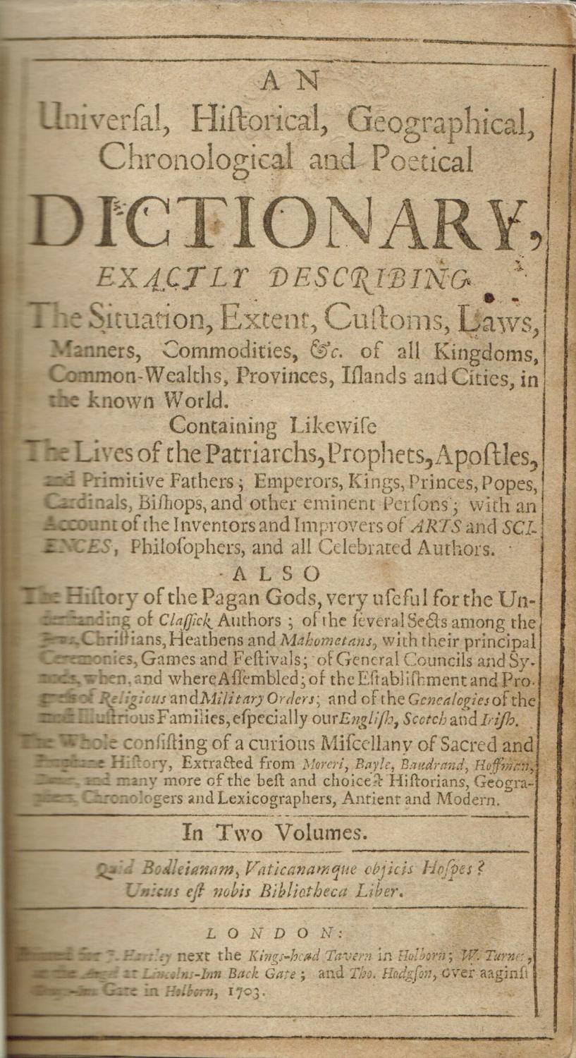 An Universal, Historical, Geographical, Chronological and Poetical ...