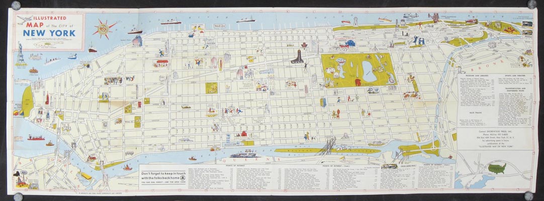 Illustrated Map of the City of New York in Full Color. by NEW YORK ...