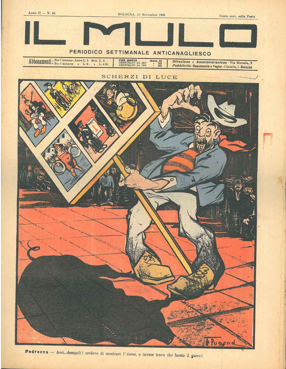 Il Mulo. Periodico settimanale anticanagliesco. 22 novembre 1908. Anno ...